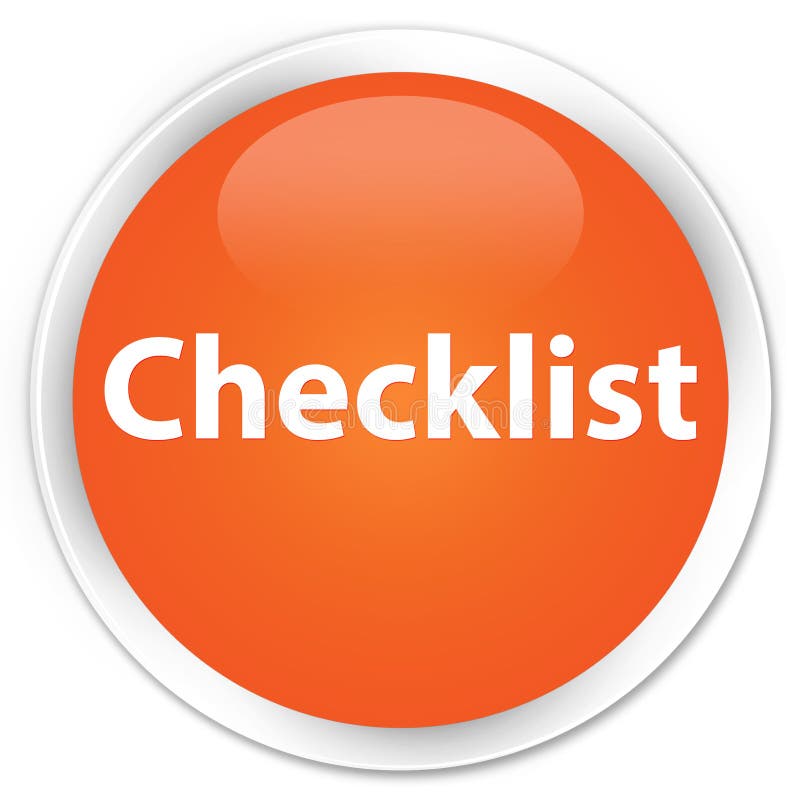Checklist Premium Orange Round Button Stock Illustration - Illustration ...