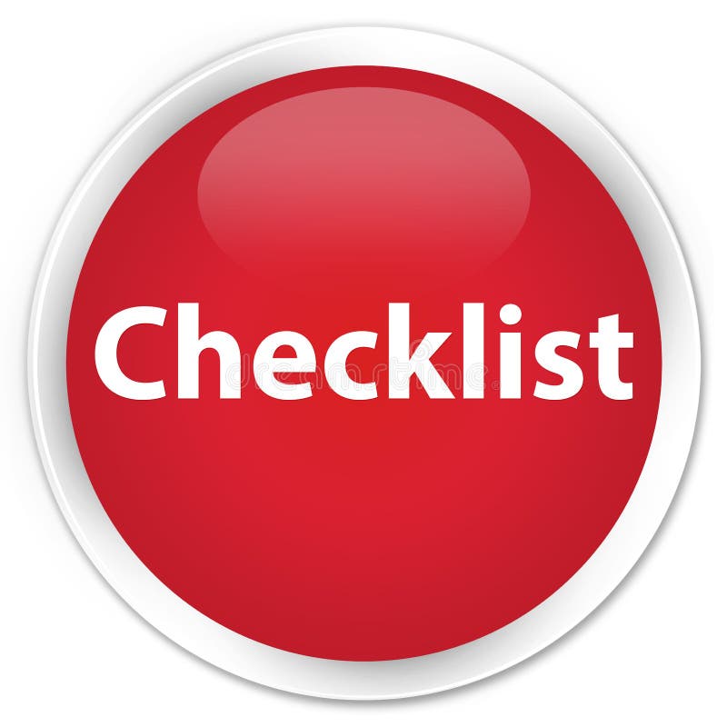 Checklist Premium Red Round Button Stock Illustration - Illustration of ...