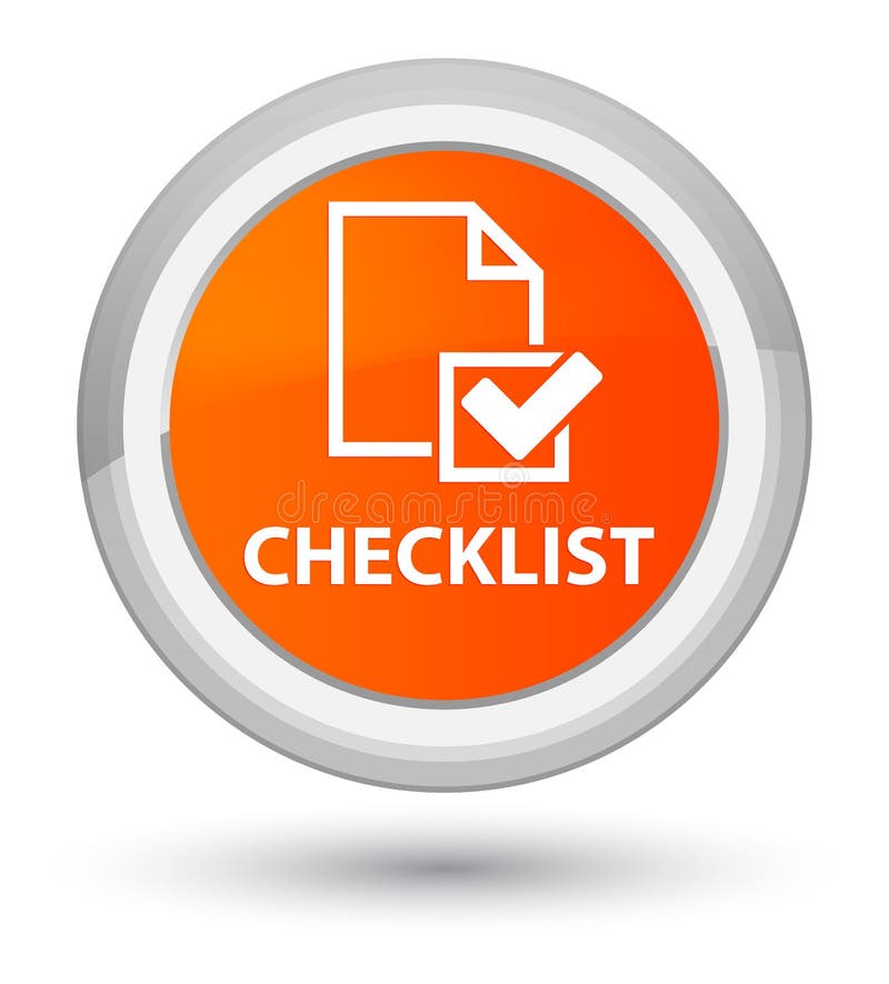 Checklist Prime Orange Round Button Stock Illustration - Illustration ...