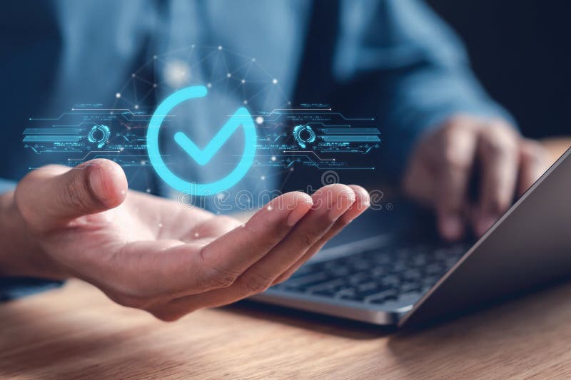 Checklist and Quality Assurance Concept. Businessman Marks on Check Box ...