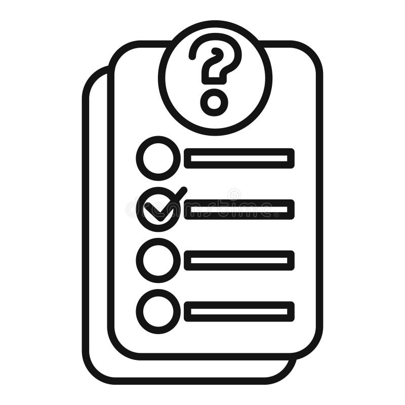 Checklist with Question Mark Icon Showing Unknown Answer in Quiz Stock ...