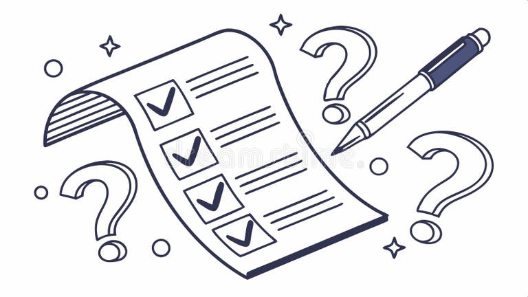 Checklist with Question Marks, Tasks and Uncertainty Icon Vector Design ...