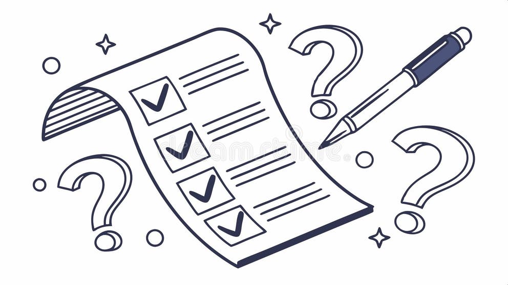 Checklist with Question Marks, Tasks and Uncertainty Icon Vector Design Generative AI Stock ...