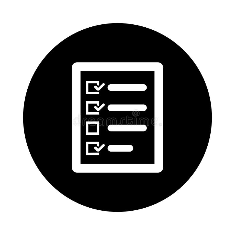 Checklist, Question Paper Icon. Black Vector Graphics Stock ...