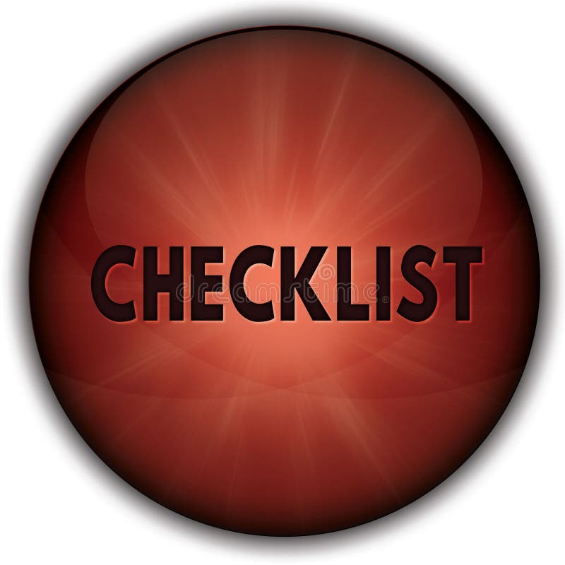 CHECKLIST Red Button Badge. Stock Illustration - Illustration of ...