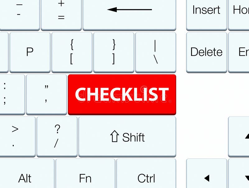 Checklist Red Keyboard Button Stock Illustration - Illustration of ...