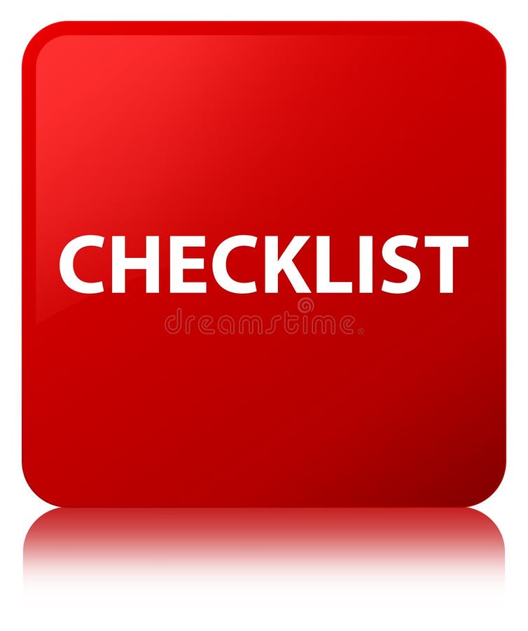 Checklist Red Square Button Stock Illustration - Illustration of ...