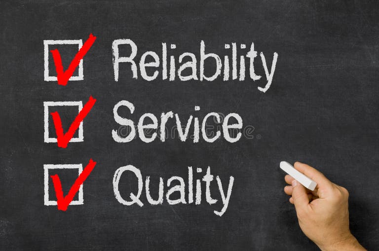Checklist Reliability, Service and Quality Stock Photo - Image of ...