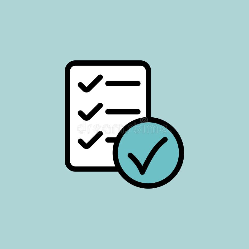Checklist, Report Icon on Blue Background Stock Illustration ...