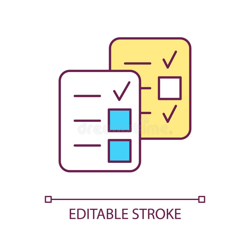 Checklist RGB color icon stock illustration. Illustration of work ...