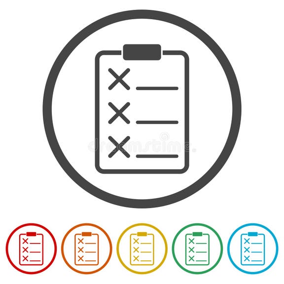 Checklist Ring Icon, Color Set Stock Vector - Illustration of form ...