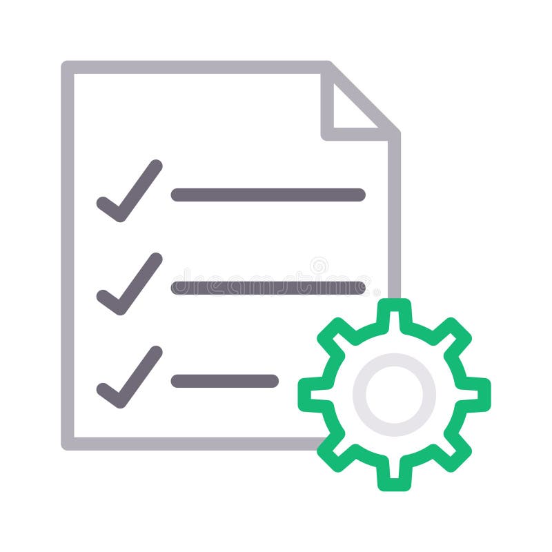 Checklist Setting Thin Color Line Vector Icon Stock Vector Illustration Of Icon Development