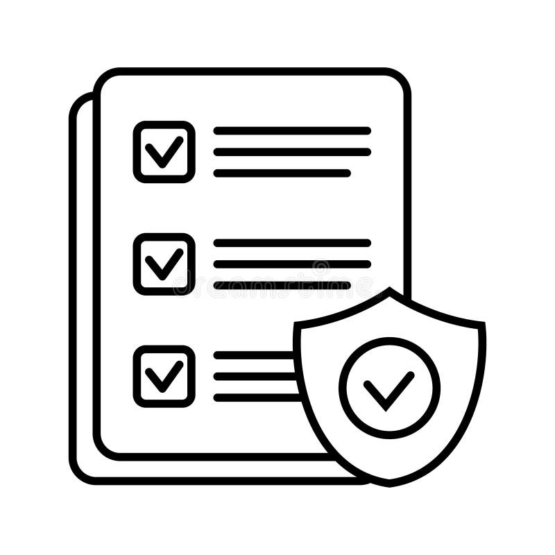 Shield Checklist Icon Outline Vector Stock Illustrations – 2,166 Shield ...