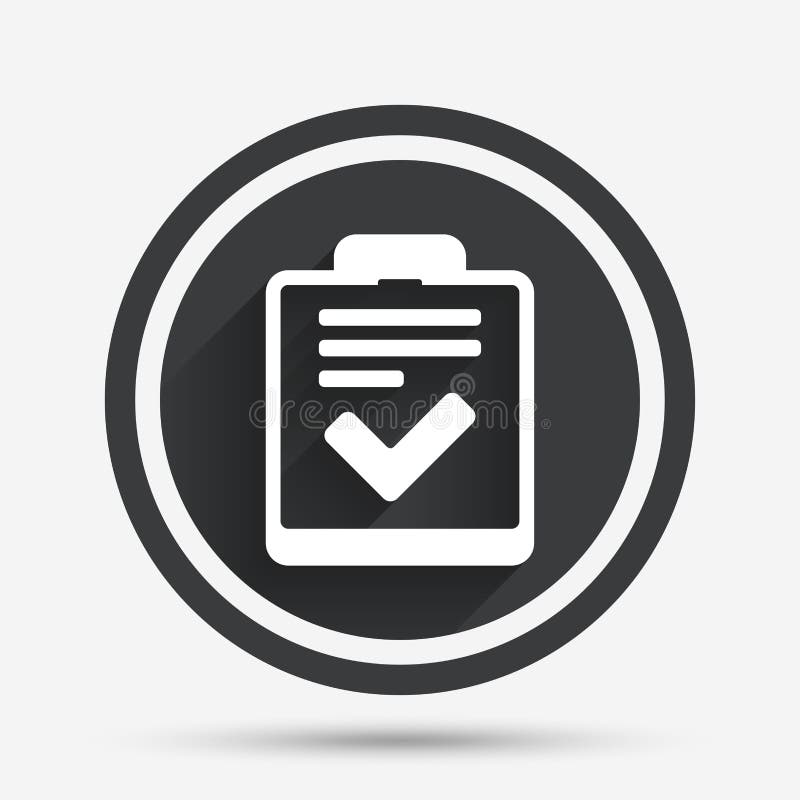Checklist Sign Icon. Control List Symbol Stock Vector - Illustration of ...