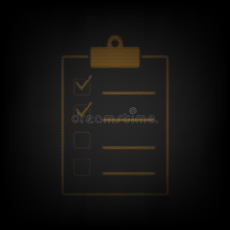 Checklist Sign Illustration. Icon As Grid of Small Orange Light Bulb in ...