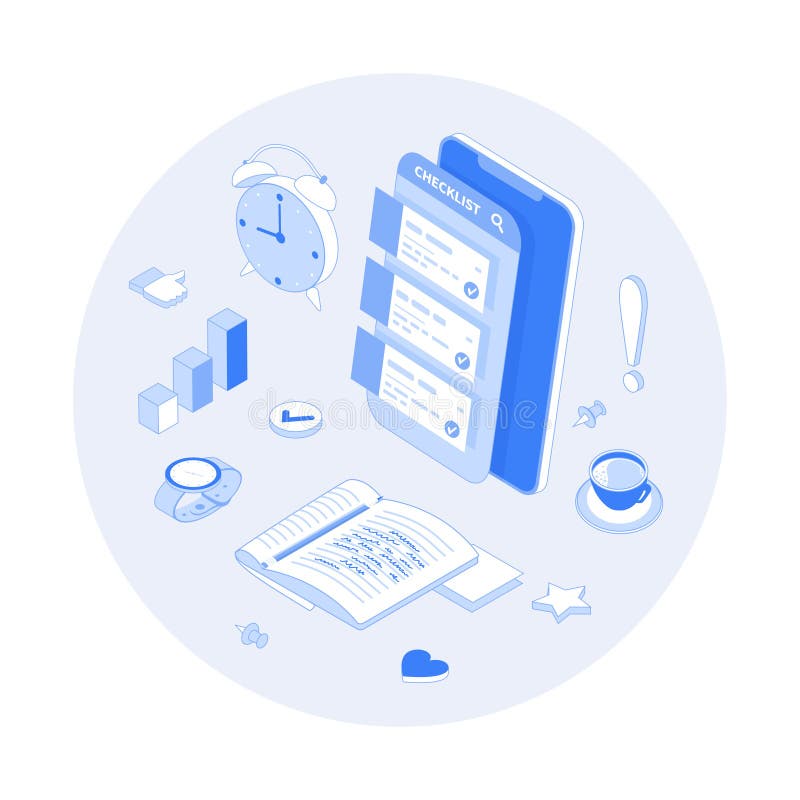 Checklist on Smartphone Screen. Task Manager App. List of Purchases ...