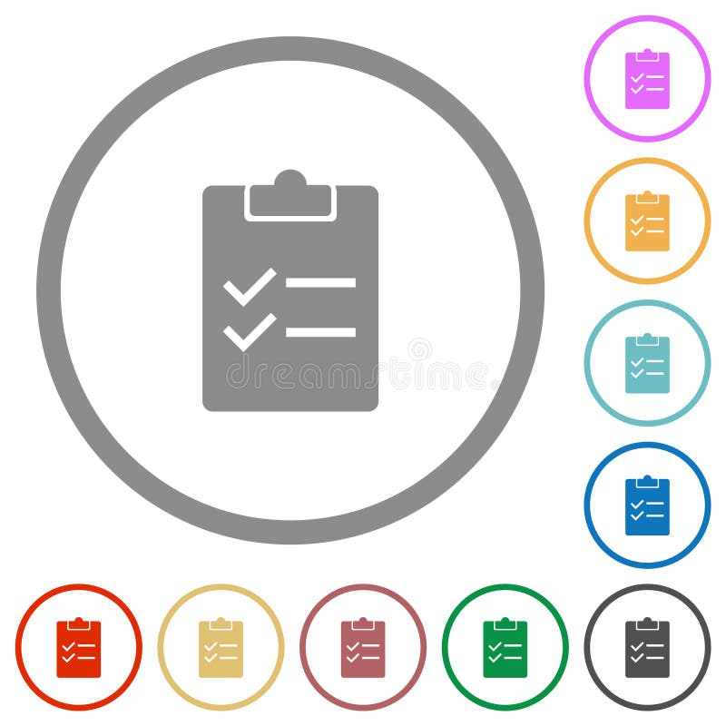 Checklist Flat Color Icons Stock Illustrations – 1,354 Checklist Flat ...