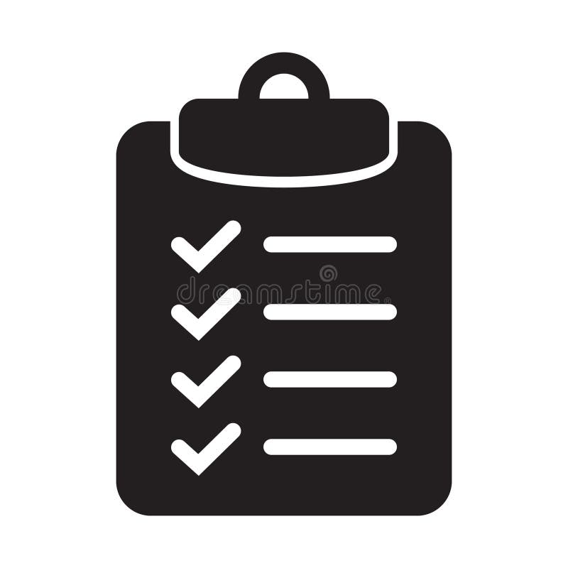 Checklist Solid Icon Flat Style. Checklist Sign Symbol for Web Site and ...