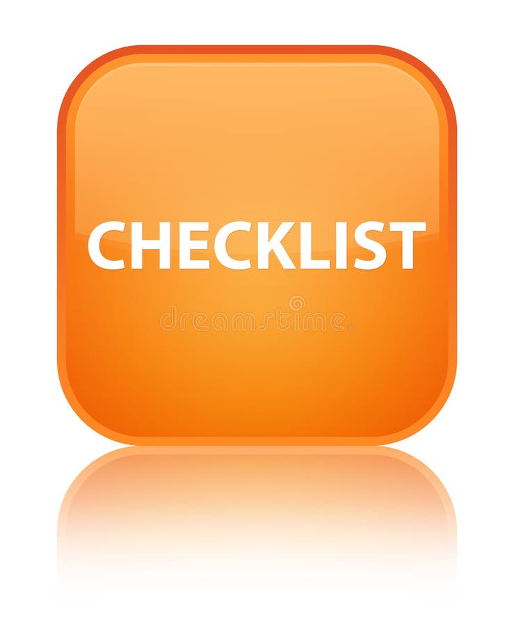 Checklist Special Orange Square Button Stock Illustration ...