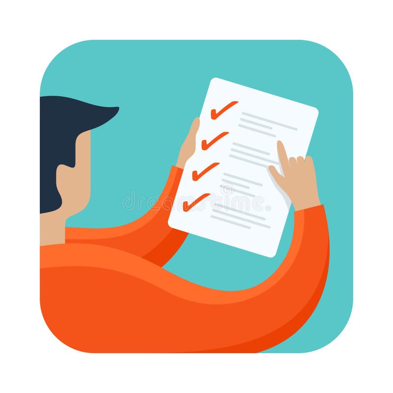 Checklist Square - Character with Schedule Stock Vector - Illustration ...