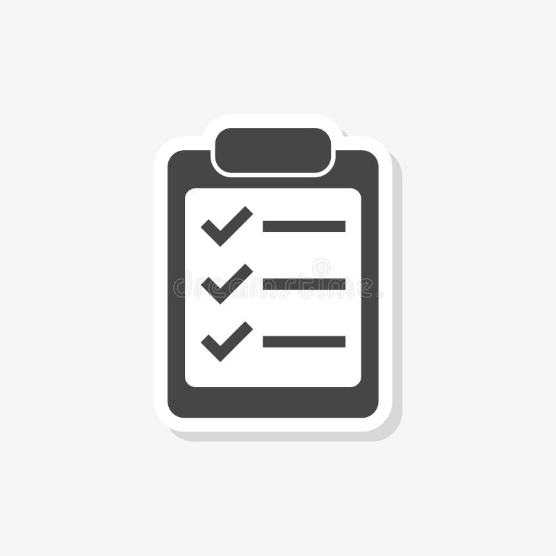 Checklist Sticker, Simple Vector Icon Stock Vector - Illustration of ...