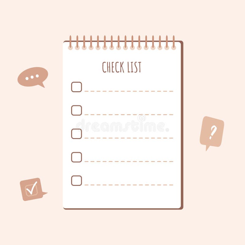 Checklist on the Table. Planning and Organization of Work Stock Vector ...