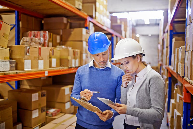 Checklist, Tablet or People in Warehouse for Inspection Info for a ...