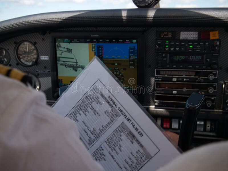 Checklist before Take Off Inside the Cockpit. Stock Image - Image of ...