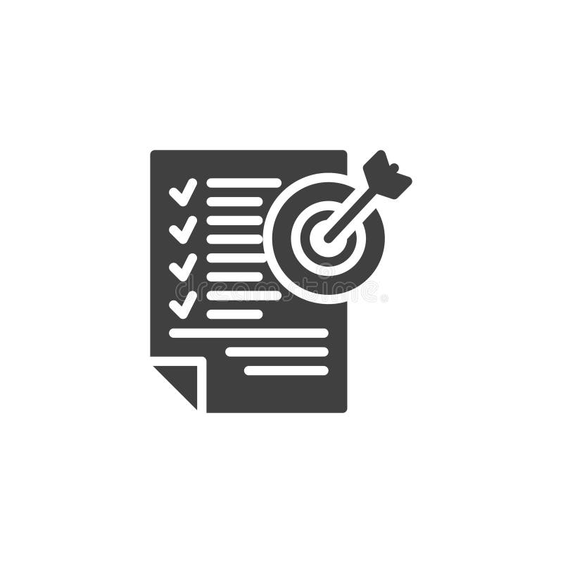 Checklist with a Target Vector Icon Stock Illustration - Illustration ...