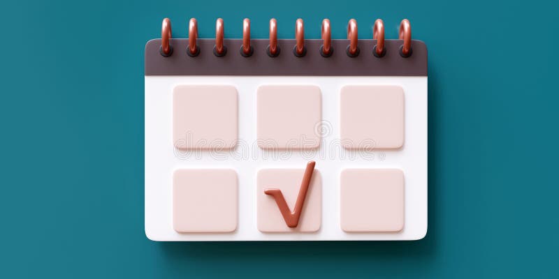 Checklist Task Done. Desk Organizer, Checkmark, 3d Stock Illustration ...
