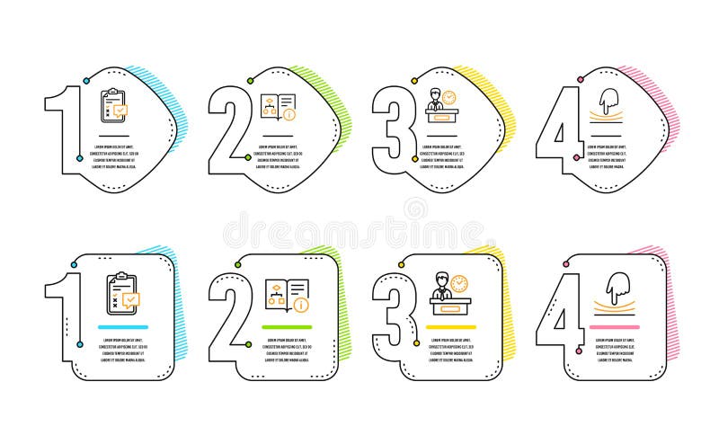 Checklist, Technical Algorithm and Presentation Time Icons Set. Elastic Sign. Survey, Project ...