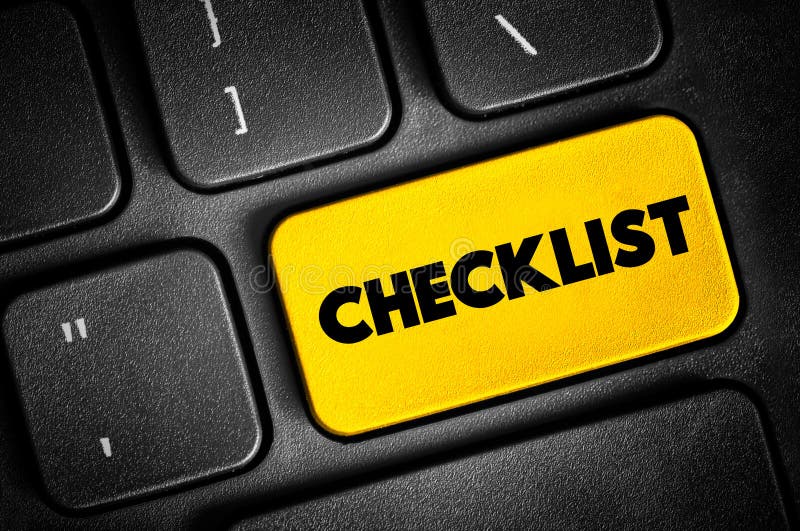 Checklist Text Button On Keyboard Concept Background Stock Image Image Of Keyboard Control