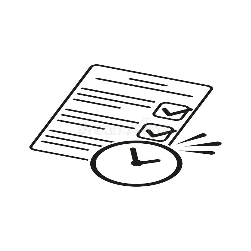 Checklist for Time Icon. Clipboard and Clock. Order Form Icon. Vector ...