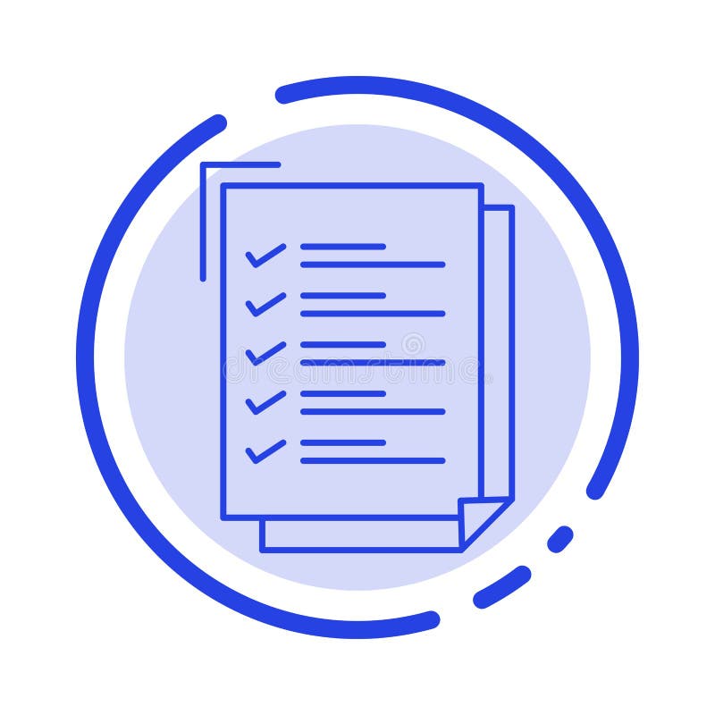 Checklist, To Do List, Work Task, Notepad Blue Dotted Line Line Icon ...
