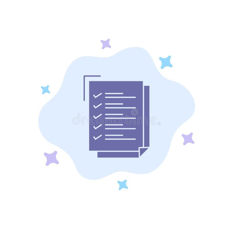 Checklist, To Do List, Work Task, Notepad Blue Icon on Abstract Cloud ...