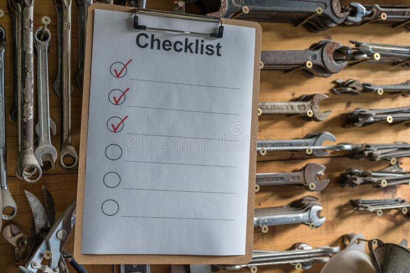 Checklist on a Tool Wall As a Tool for Organizing a Craft Project Stock ...