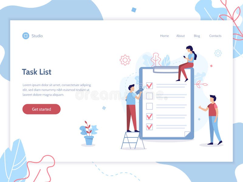 Checklist web page stock vector. Illustration of banner - 147830656