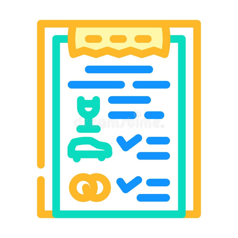 Checklist Wedding Organization Color Icon Vector Illustration Stock ...