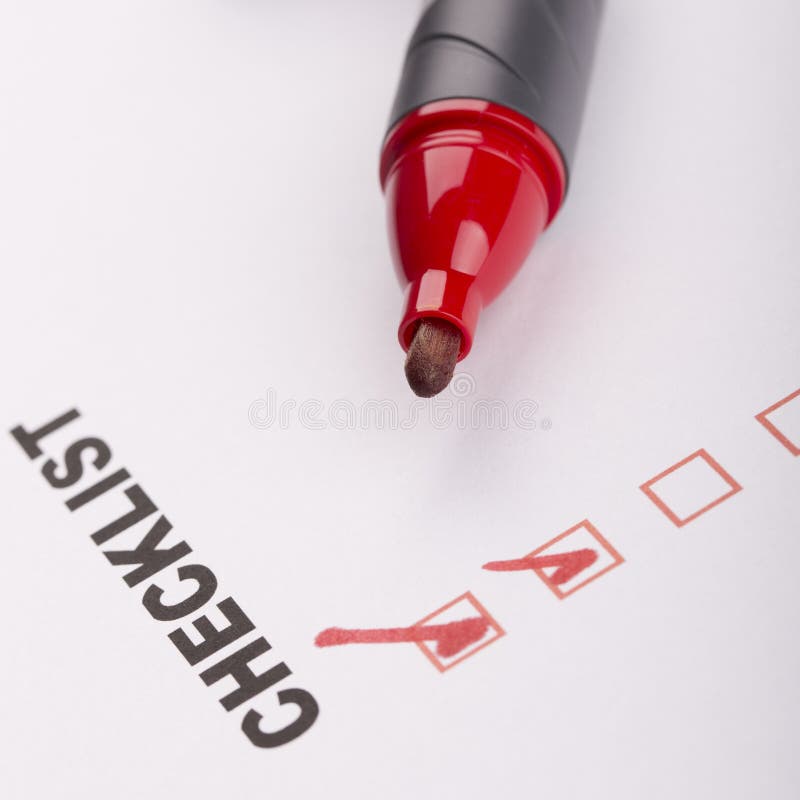 Checklist on White with Marker Stock Image - Image of check, exam: 42957423