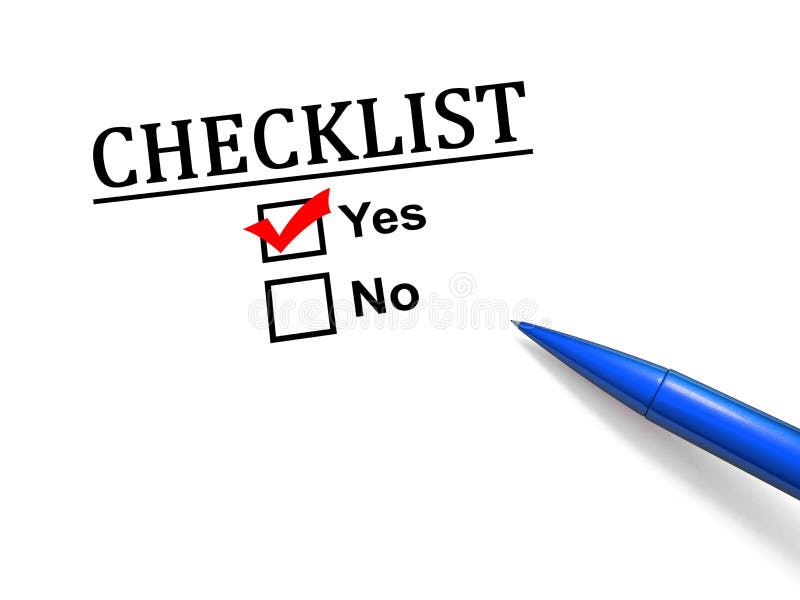 Checklist: yes or no stock illustration. Illustration of time - 206685768