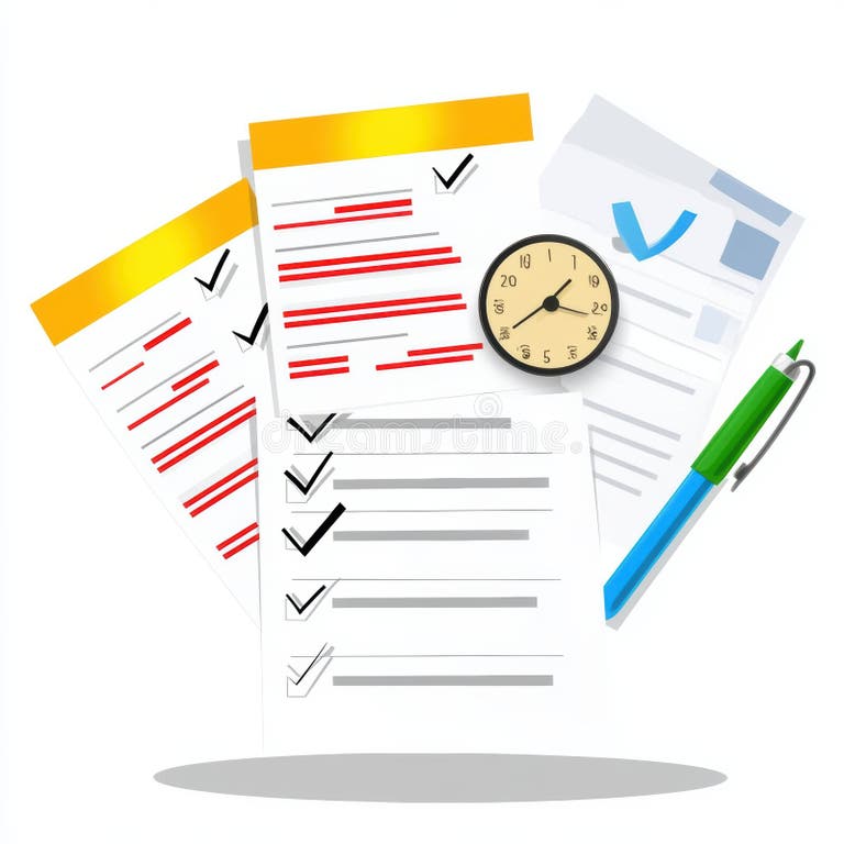 Time Management & Task Completion Stock Illustration - Illustration of ...