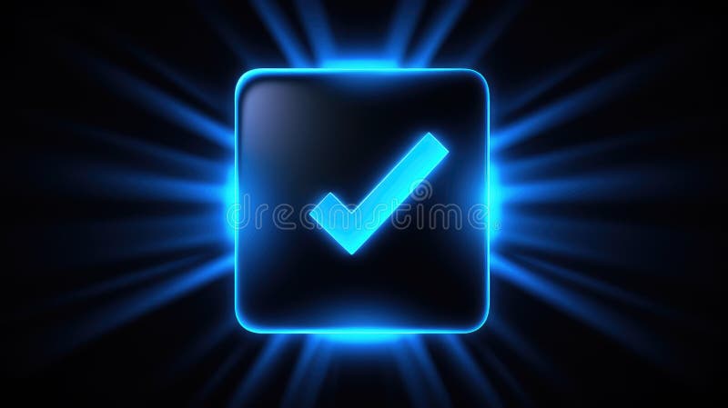 Checkmark approved blue stock illustration. Illustration of icon ...