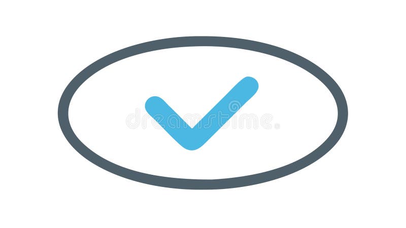 Checkmark Approved Oval Icon for Validation Success Task, Vector Design ...