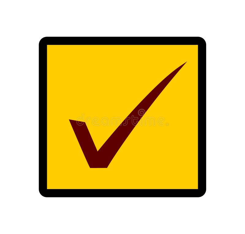 Checkmark in Box Icon. Flat Simple Check Mark Symbol Stock Illustration ...