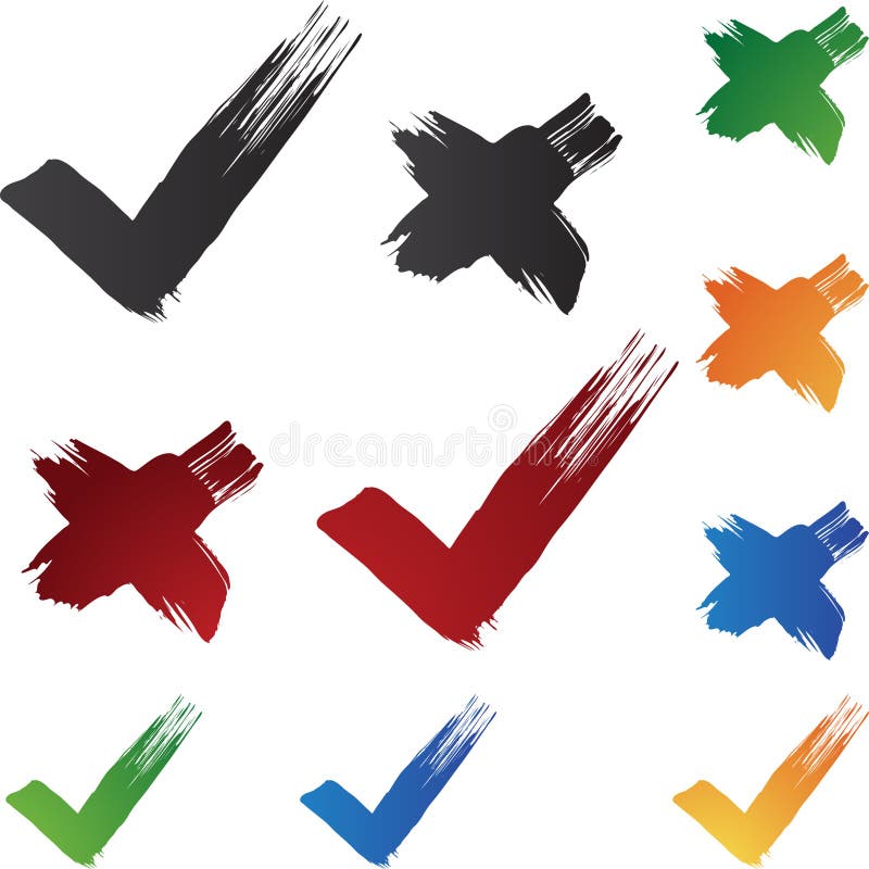 Checkmarks with Boxes stock illustration. Illustration of illustrated ...