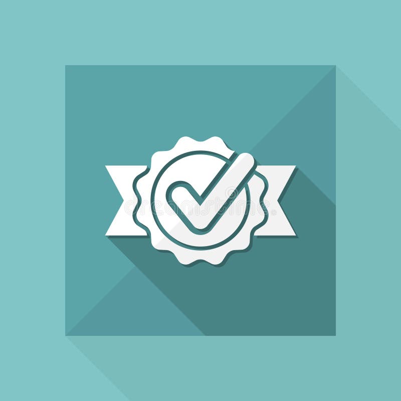 Checkmark Certificate - Vector Flat Minimal Icon Stock Vector ...