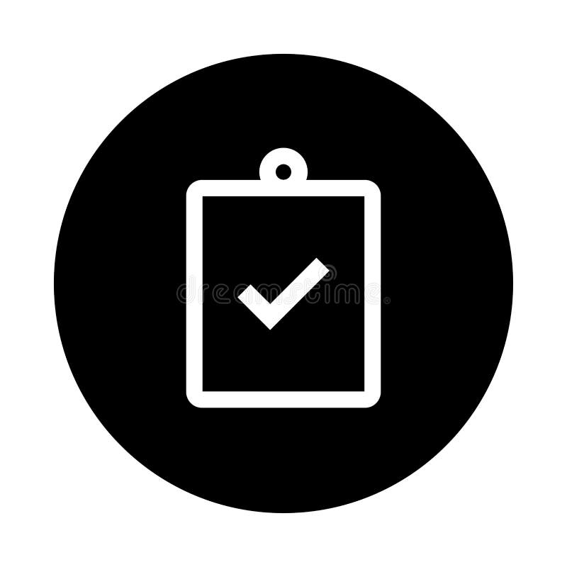 Checkmark, Clipboard, Task Icon. Black Vector Illustration Stock Vector ...