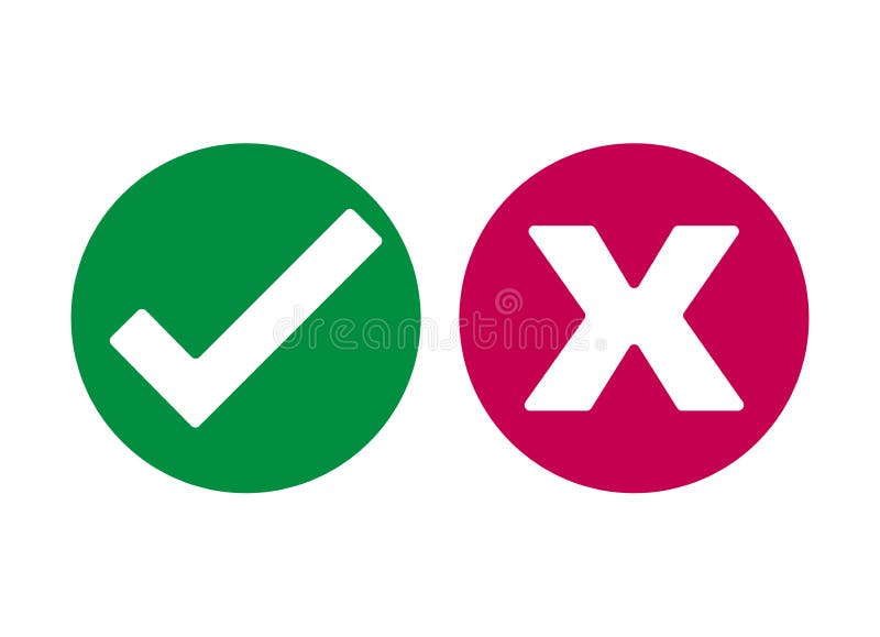 Checkmark, X, Yes and No or Confirm and Deny Icon Stock Vector ...