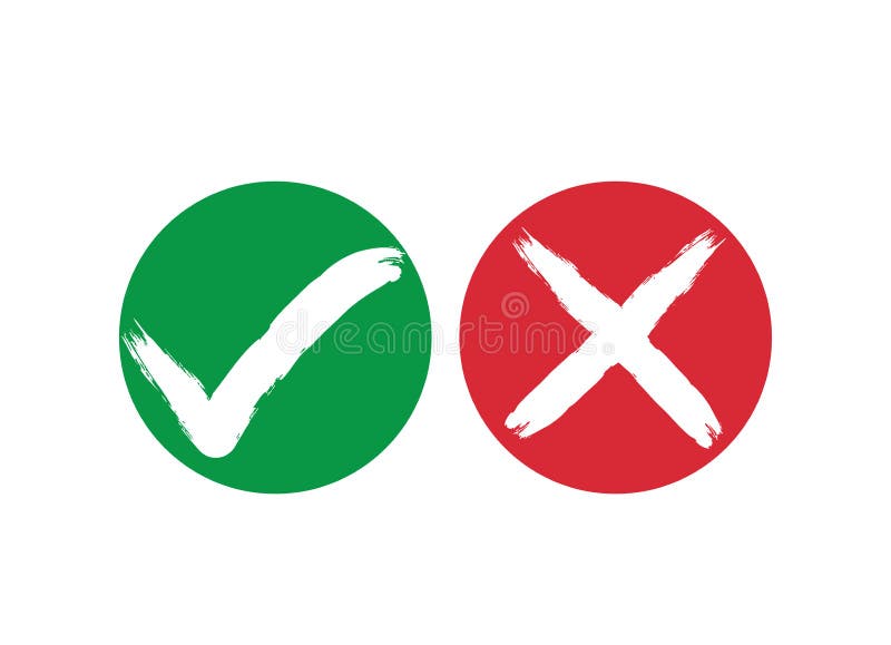 Checkmark, X, Yes and No or Confirm and Deny Icon Stock Vector ...