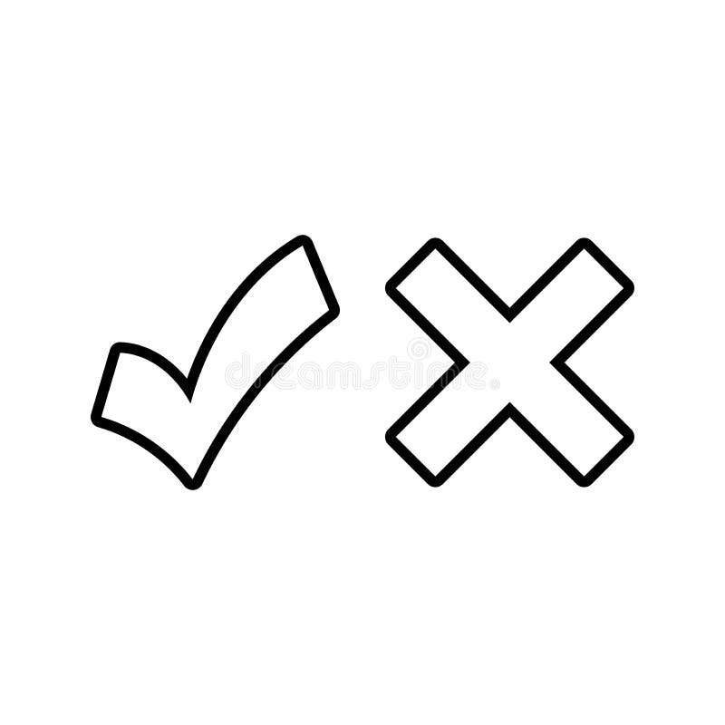 Checkmark and Cross Icon. Vector Web Design Stock Vector - Illustration ...